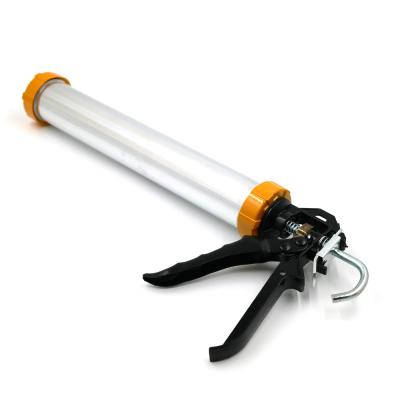China Heavy Duty 600ml 20.3oz Sausage Caulking Gun Double Push Middle Plate and Drip-less Function for sale