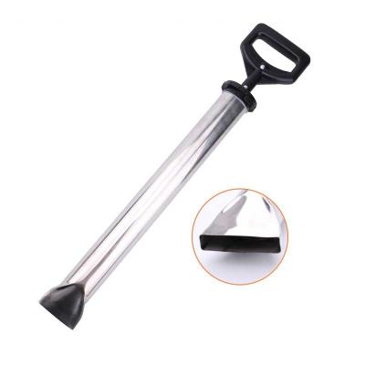 China Non-removable Stainless Steel Flat Mouth Nozzle Cement Caulking Gun Long Mortar Grouting Gun for sale