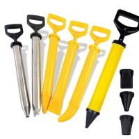China Non-removable Stainless Steel Flat Mouth Nozzle Cement Caulking Gun Long Mortar Grouting Gun for sale
