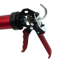 China 600ml Aluminum Red Manual Sausage Adhesive Glue Caulking Gun with Cone Nozzles for sale