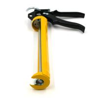 China Professional 400ml Glue Cartridge Skeleton Caulk Gun Yellow 11inches for sale