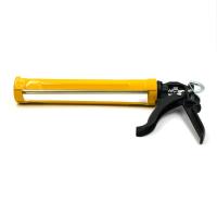 China Professional 400ml Glue Cartridge Skeleton Caulk Gun Yellow 11inches for sale