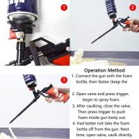 China OEM ODM PU Expanding Spray Foam Gun Heavy Duty Metal Body Covered With PTFE for sale