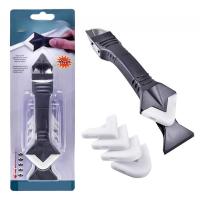 China 3 in 1 Caulking Tools Caulk Finisher and Remover with Steel Blade Removal Tool Silicone Trowel Sealant Scraper for sale