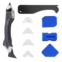 China 3 in 1 Caulking Tools Caulk Finisher and Remover with Steel Blade Removal Tool Silicone Trowel Sealant Scraper for sale