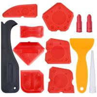 China 12 Pieces Caulking Tool Kit Silicone Sealant Finishing Tool Grout Scraper Caulk Remover Nozzle Caulk Caps for sale