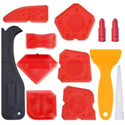 China 12 Pieces Caulking Tool Kit Silicone Sealant Finishing Tool Grout Scraper Caulk Remover Nozzle Caulk Caps for sale