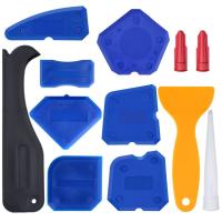 China 12 Pieces Caulking Tool Kit Silicone Sealant Finishing Tool Grout Scraper Caulk Remover Nozzle Caulk Caps for sale