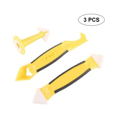 China 3 Pieces Caulking Tool Kit Silicone Scraper Tool Kit&Silicone Sealant Finishing and Replace Removal Tool with Caulk Nozzle for sale