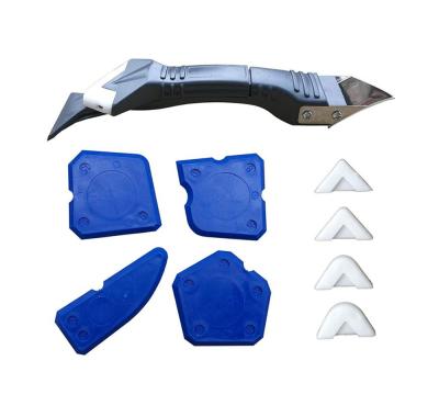 China Silicone Sealant Caulk Removal and Finishing Tool Kit - 3 in 1 Sealant Scraper Remover Tool with 4 Piece Smoothing Caulking Tool for sale