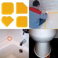 China Hot selling yellow silicone sealant finishing tool kit caulk tool kit Sealant Spatula 4pcs per bag packing for sale