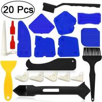 China Caulking Tool Kits 20 PCS Caulk Remover Silicone Grout Scraper Sealant Finishing Tool Nozzle Caulk Caps Replaceable for sale