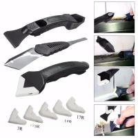 China Silicone Scraper Set 3pcs Silicone Scraper Caulking Grouting Tool Sealant Finishing Cleaning Kit Set Sealant Spatula Sealant for sale