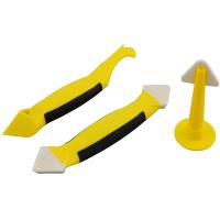 China 3 Pieces Caulking Tool Kit,Yellow Silicone Sealant Finishing and Replace Removal Tool with a Caulk Nozzle for sale