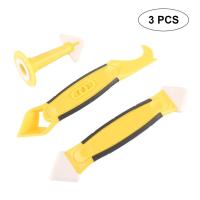 China 3 Pieces Caulking Tool Kit,Yellow Silicone Sealant Finishing and Replace Removal Tool with a Caulk Nozzle for sale