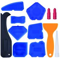 China 12 Pieces Caulking Tool Silicone Sealant Finishing Grout Tools Kit Caulk Skirting Boards & Base Boards Replaceable Pads for sale