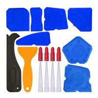 China Sealant Tools Silicone Sealant Finishing Tool Grout Scraper Caulk Remover and Caulk Nozzle 17 Pieces Caulking Tool Kit for sale