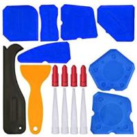China Sealant Tools Silicone Sealant Finishing Tool Grout Scraper Caulk Remover and Caulk Nozzle 17 Pieces Caulking Tool Kit for sale