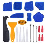 China 20 Pieces Caulking Tools Suit Silicone Sealant Finishing Tool Grout Scraper Caulk Remover for Bathroom Kitchen and Frames Sealan for sale