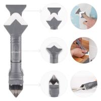 China Popular 3 in 1 Sealant Scraper Silicone Caulking Tools(stainless steel head) Silicone Sealant Finishing Tool Grout Scraper for sale