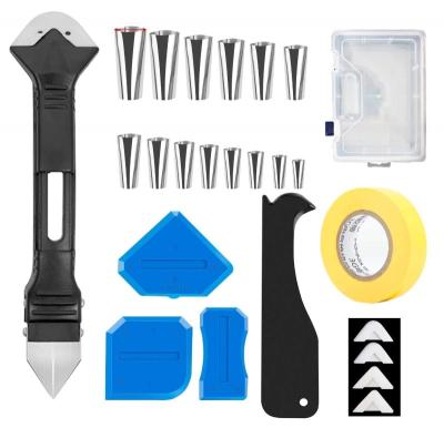 China 14Pcs 6 in 1 Silicone Caulking Tools Caulk Nozzle Applicator Finisher Kit Sealant Finishing Tool Grout Scraper for sale