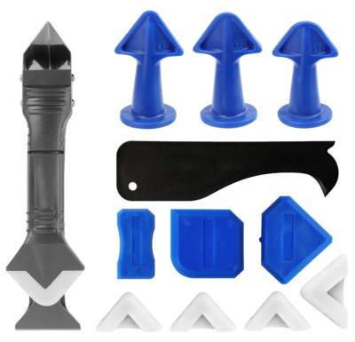 China 3 in 1 Caulk Remover Tools with Stainless Steelhead Silicone Sealant Finishing Tool Grout Scraper 13pcs Caulking Tool Kit for sale