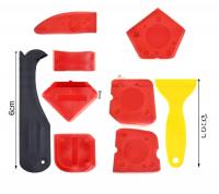 China 12pcs red Rubber Sealant Nozzle Plus Scrapers sealant scrapers silicone sealant caulking tools kit for sale
