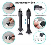 China 12 Pcs Caulking Finishing Tool Kit, 3 in 1 Caulking Tools (stainless steelhead) Silicone Sealant Caulk Grout Remover Scraper and for sale