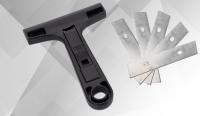 China Stainless Steel Clean Scraper Portable Cleaning Shovel Knife Glass Floor Tiles Scraper Remover Blade Hand Tool Black for sale