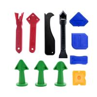 China Silicone Caulking Tools Kit,11Pcs Sealant Finishing Tool Grout Scraper Caulk Nozzle Removal Tool for Bathroom Kitchen Counter Si for sale