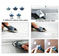 China Caulking Tool Kit, Silicon Troweling Smoothly Pad With Old Caulking Stainless Steel Scrapper, Sealant scrapers for sale