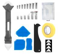 China 6 in 1 Silicone Caulking Tools 14Pcs Reusable Caulk Nozzle Applicator Finisher Kit Sealant Finishing Tool Grout Scraper for sale
