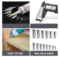 China 6 in 1 Silicone Caulking Tools 14Pcs Reusable Caulk Nozzle Applicator Finisher Kit Sealant Finishing Tool Grout Scraper for sale