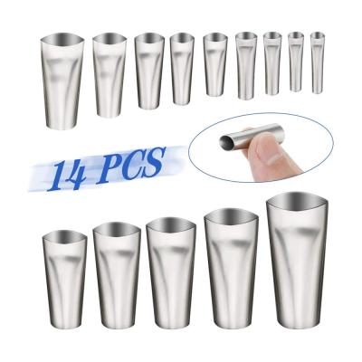 China Perfect Caulking Finisher 14 Pcs Caulk Nozzle Applicator Stainless Steel Sealant Finishing Tool Kit for Kitchen Bathroom Window for sale