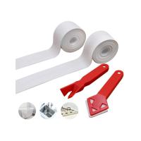China 2 Roll Kitchen Tape Caulk 10.5 ft+2 Caulking Tool, Waterproof Sealing Bathtub Tape Flexible Self Adhesive Caulk Strip for sale