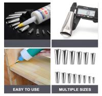 China 6 in 1 Silicone Reusable Caulking Tools Sealant Finishing Grout Scraper 14Pcs Caulk Nozzle Applicator Finisher Kit for sale