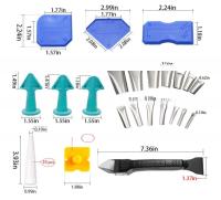 China 34PCS Caulking Finisher Tool Reusable Stainless Steel and Silicone Sealant Nozzle Applicator Caulk Scraper for sale