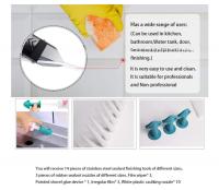 China 34PCS Caulking Finisher Tool Reusable Stainless Steel and Silicone Sealant Nozzle Applicator Caulk Scraper for sale
