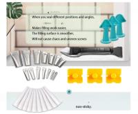 China 34PCS Caulking Finisher Tool Reusable Stainless Steel and Silicone Sealant Nozzle Applicator Caulk Scraper for sale
