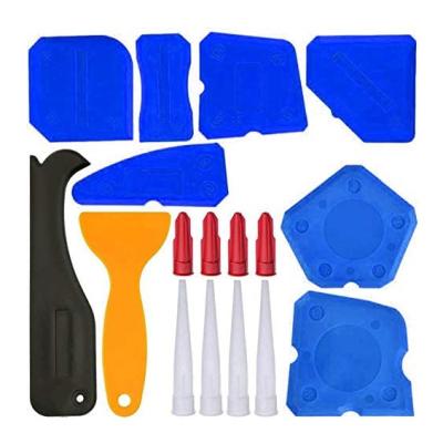 China 17 Pieces Caulking Tool Kit Sealant Tools Silicone Sealant Finishing Tool Grout Scraper Caulk Remover for sale