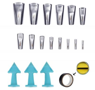 China K-018 Caulking Finishing Tool 24 PCS Caulk Nozzle Applicator Stainless Steel Sealant Caulking Finisher Kit for sale