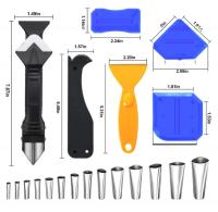 China Stainless Steel head 3 in 1 Caulking Tools Sealant Caulk Nozzle Applicator 26PCS Caulking Finisher Tool Kit for sale