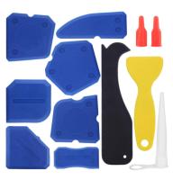 China Caulking Tool Silicone Sealant Finishing Grout Tools Kit 12 Pieces Caulk Skirting Boards & Base Boards Replaceable Pads for sale