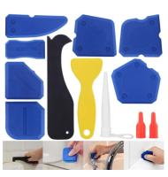China Caulking Tool Silicone Sealant Finishing Grout Tools Kit 12 Pieces Caulk Skirting Boards & Base Boards Replaceable Pads for sale