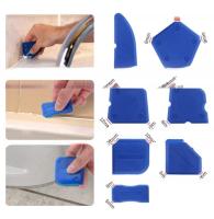 China Caulking Tool Silicone Sealant Finishing Grout Tools Kit 12 Pieces Caulk Skirting Boards & Base Boards Replaceable Pads for sale