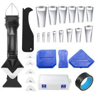 China 3 in 1 Silicone Caulking Tool 14Pcs Caulking Nozzle Applicator Finisher Tool Kit Sealant Finishing Tool Caulk Scraper for sale