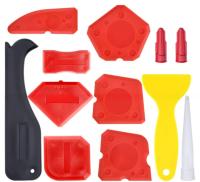China 12 Pieces Caulking Tool Kit Silicone Sealant Finishing Tool Grout Scraper Caulk Remover and Caulk Nozzle for sale