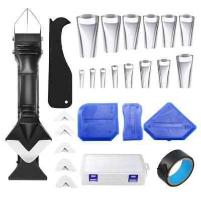 China 25 Pcs Finisher Tool Kit 14 Pcs Silicone Caulking Nozzle Applicator Sealant Finishing Tool 3 in 1 Caulk Scraper for sale