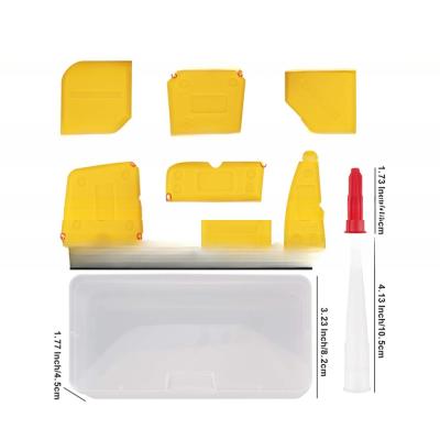 China 15 PCS Silicone Caulking Tool Kits Sealant Finishing Tool Grout Scraper Caulk Nozzle for Kitchen Bathroom Window with Storage Bo for sale