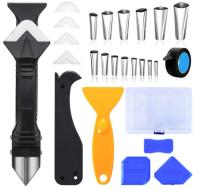 China 26PCS Caulking Finisher Tool Kit 3 in 1 Tools(Stainless Steel head) Sealant Nozzle Kit for sale